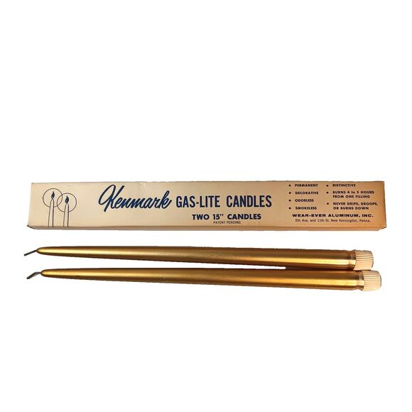 Kenmark | Accents | Vintage Gold Taper Candles 5 Kenmark Gas Lite ...